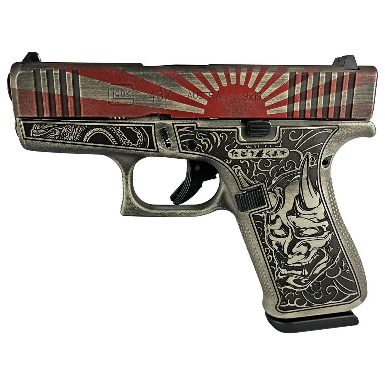 Glock 43x Custom "Rising Sun Bushido Battle Worn" 9mm, 3.41" Barrel ...