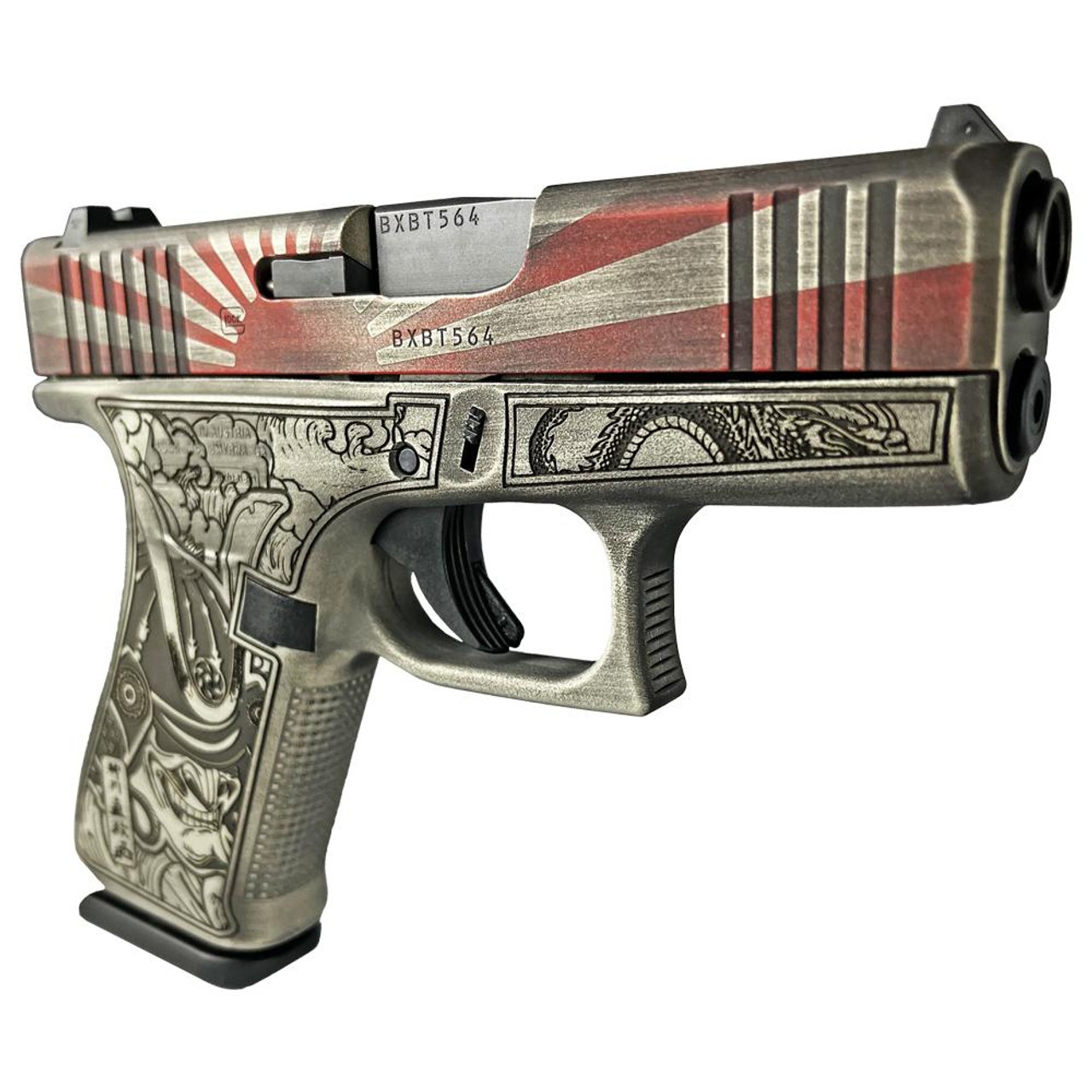 Glock 43x Custom "Rising Sun Bushido Battle Worn" 9mm, 3.41" Barrel ...